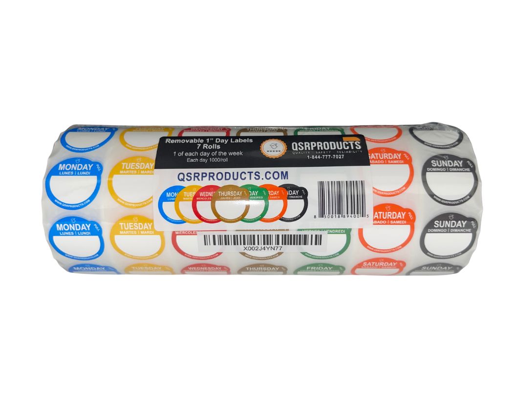 1" Removable Day Labels - Peel Tab - Day Dots - Meal Prep Stickers ...